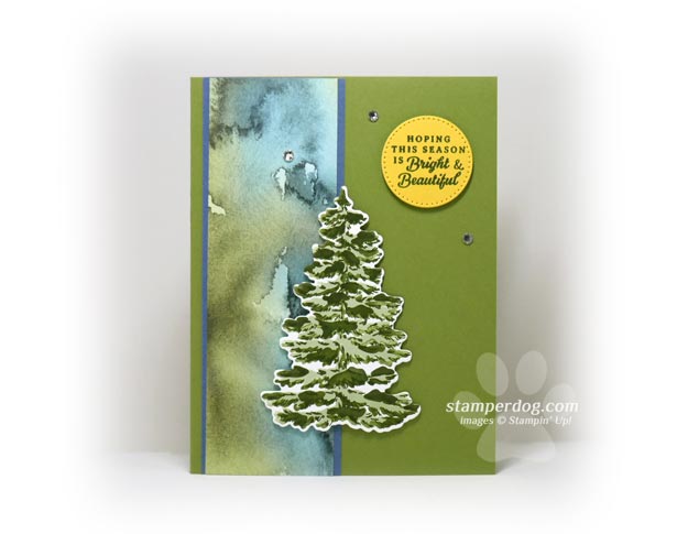 Blue & Green Christmas Tree Card